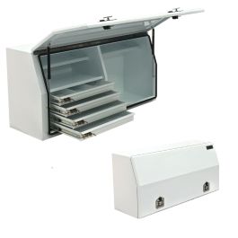 Industrial XS Full Lid Powder Coated White Steel Toolbox With Drawers ...