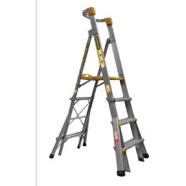 Gorilla PL0406-HD Adjustable height platform ladder 1.2-1.5-1.8m (4-5 ...
