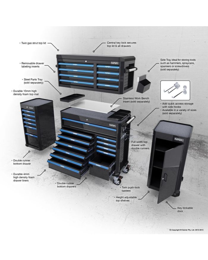 GEIGER 42 Tool Chest Roller Box Combo Set 20Drawer GTB43BTK